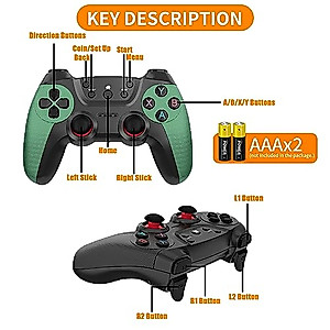 Wireless Retro Game Console, Plug & Play Video TV Game Stick with 20000+ Games Built-in, 9 Emulators, 4K HDMI Nostalgia Stick Game for TV, Dual 2.4G Wireless Controllers, 64G