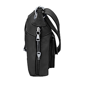 Concealed Carry Gun Purse - Twist Lock Pocket Crossbody Bag by Roma Leathers (Black)