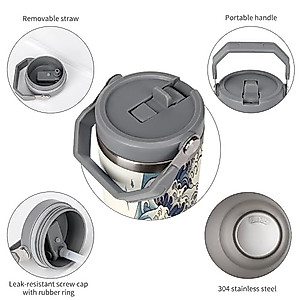 SYJTGDE Large Capacity Car Cup Blue Wave Style Fashionable Upgrade Car Cup Advanced And Beautiful Travel Cup