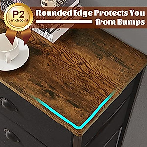 PRAISUN Larger 46.7''W 6 Drawer Dresser for Bedroom, Wide Fabric Dresser, Chest Dresser Organizer, Metal Handles, for Closet, Nursery, Living Room, Hallway - Black