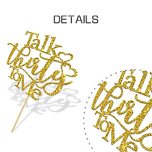 WeBenison Talk Thirty to Me Cake Topper Happy 30th Birthday Cake Supplies Dirty Thirty Birthday Party Decorations Gold Glitter