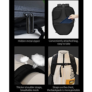 Rainbow Cloud Smart LED Backpack - Motorcycle Backpack for Men LED Knight Backpack Cool Backpack with LED Eyes Christmas Gift (Black-3)