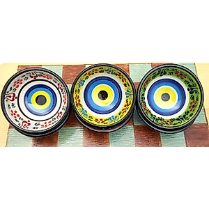 Ceramic Evil Eye Bowl Handicraft Motif 6 Pieces 6 Colors