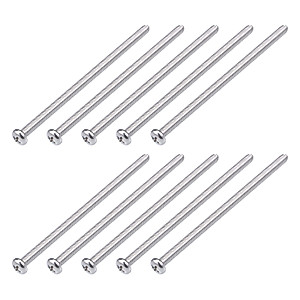 METALLIXITY Machine Screws (M5x100mm) 10Pcs, Phillips Cross Pan Bolts 304 Stainless Steel - for Furniture Installation, Mechanical Fasteners, Office Equipment