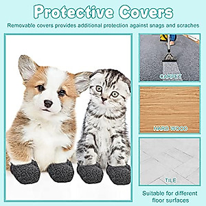 8 Pcs Walker Ski Glide Covers Heavy Duty Universal Removable Padded Caps Safety Stability Walker Rollator Ski Glides Pads Walker Floor Padding for Senior Rollator Glider Accessories Indoor Outdoor Use