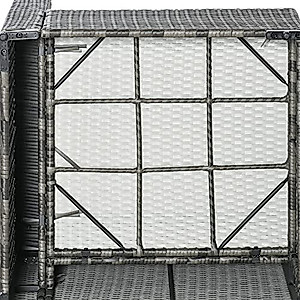 Outsunny 7-Piece Patio Furniture Sets Outdoor Wicker Conversation Sets All Weather PE Rattan Sectional Sofa Set with Cushions & Tempered Glass Desktop, Grey