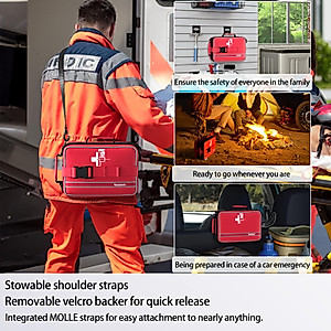 Advanced First Aid Kit, Comprehensive Trauma First Aid Kits with Labelled Compartments for Cars, Home, Office, Backpacking, Camping, Traveling, and Cycling - 230 Piece