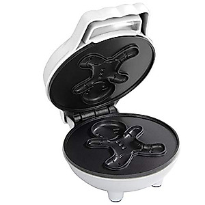 Gingerbread Man Mini Waffle Maker - Make this Christmas Special for Kids with Cute 4 Inch Waffler Iron, Electric Non Stick Breakfast Appliance for Xmas Holiday Season, Fun Gift or Dessert for Parties