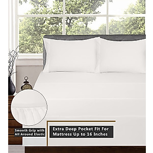 RUVANTI 100% Cotton Sheets for Full Size Bed - Crispy Cooling Percale Sheets - Breathable & Durable Full Sheet Set - Deep Pocket 16 Inches (Fits up to 18") - Off White - 4 Pieces