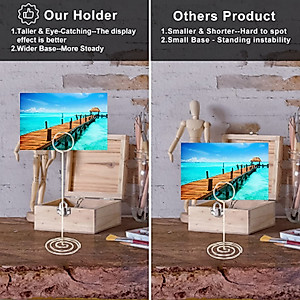 KIMOBER 10PCS 8.75" Tall Table Number Holders, Round Place Card Holder,Tabletop Memo Note Stand Picture Photo Picks Card Clips for Wedding Birthday Party(Silver)