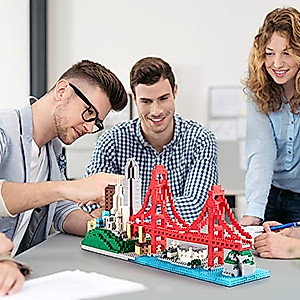 LUKHANG Gift Architecture: San Francisco Skyline Model Building Set Model Kit and Gift for Kids and Adults Micro Mini Block 1610 Pieces（with Color Package Box）
