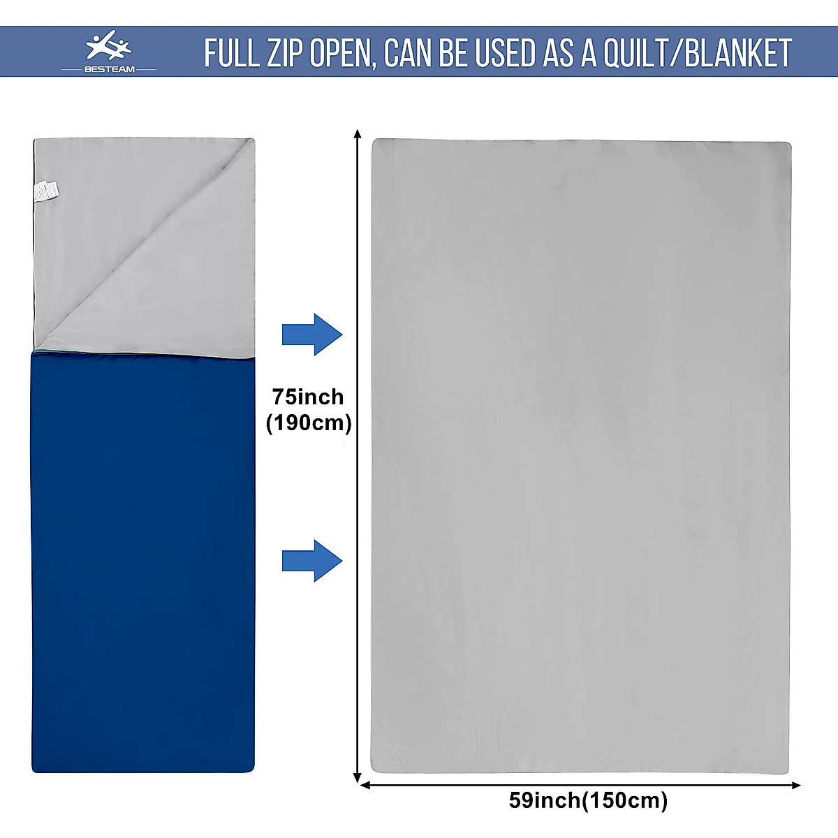 WERTYCITY Warm Weather Sleeping Bag - Portable Waterproof Compact Lightweight, Packable with Compression Sack for Kids Teens Adults Camping Backpacking Hiking(Dark Blue)