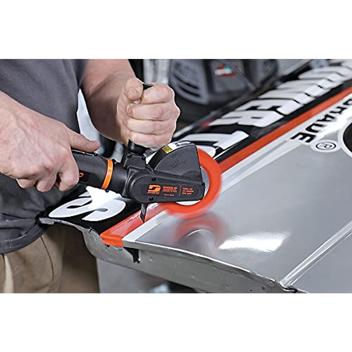 Dynabrade (NZ1) NitroZip Surface Conditioning/Decal Pinstripe Removal Tool | Right Angle, 0.5 hp 3500 RPM Pneumatic Motor | For Use with Eraser and Wire Wheels