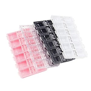 ARTIBETTER 4 Pcs Jewelry Storage Box 12 Compartments Clear Plastic Storage Case Nail Art Container for Glitter, Beads, Sequins, Jewelry Storage