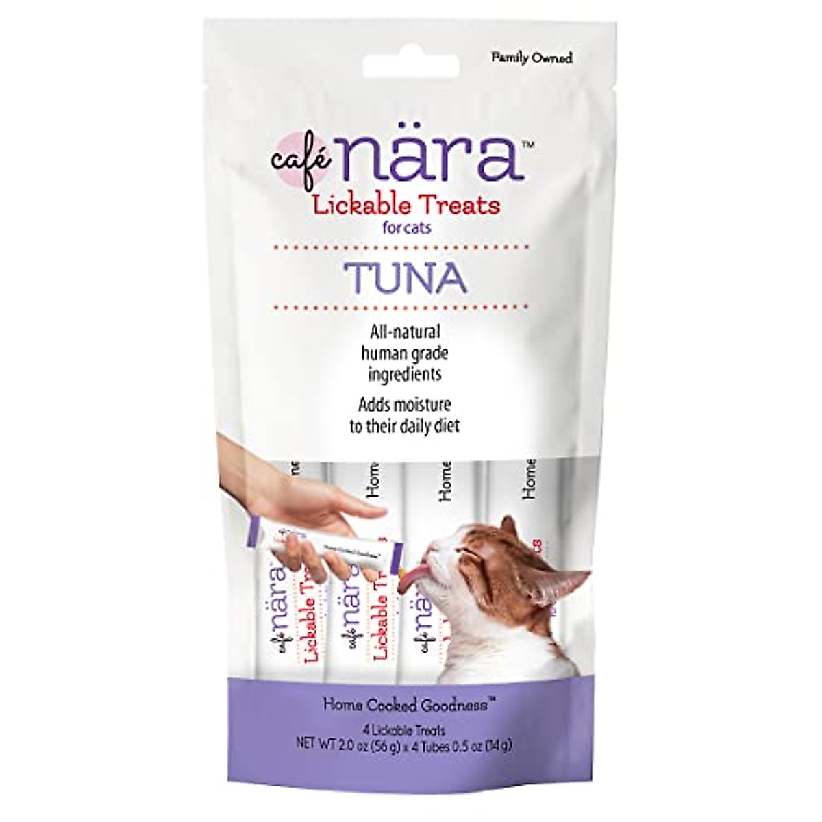 Café Nara Tuna Flavored Lickable Treats for Cats (Pack of 4-14g Tubes, 56 g/2 oz)