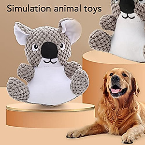 Dog Squeaky Plush Toy, Simulation Koala Shape Bite Resistant Washable Stuffed Pet Toy, Dog Chew Toys for Teeth Grinding Relieving Boredom Small Medium Dogs Pet Supplies