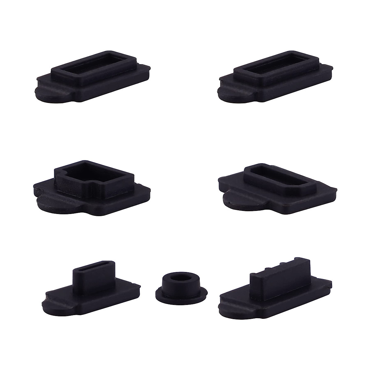 PlayVital Silicone Dust Plug Set for ps5 Console, USB HDMI Interface Type A/C LAN Port Dust Cover Stopper for ps5 Digital & Disc Edition Console, Dustproof Plug Accessories for ps5 Console - Black