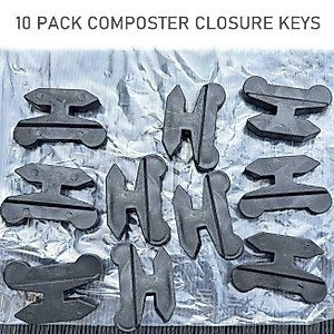 10 Pack Composter Closure Keys Easy to Setup Compost Bin Accessory with Majority Compatible Compost Bins