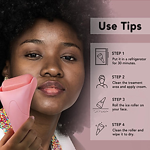 huefull Face Ice Roller Massage, Ice Roller for Face & Eye Puffiness Relief, Shrink Pores, and Tighten Skin, Skin Care Tool