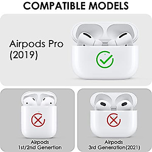 CAGOS Compatible with Airpods Pro Case, Cute Marble Protective Hard Case Skin Cover Portable & Shockproof with Keychain Accessories for Apple Airpods Pro Charging Case (Turquoise Blue)