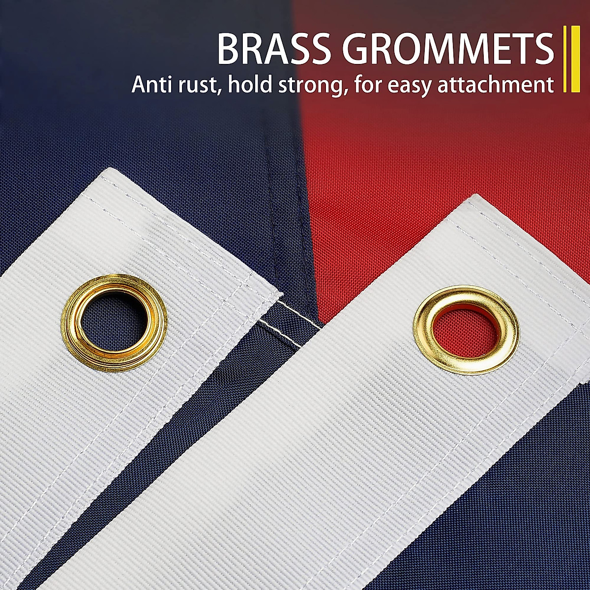 Texas Flag 3 x 5 ft Outdoor, High Wind, Heavy Duty Large TX State Flags for Outside, Durable Nylon with Luxury Embroidered Stars Sewn Stripes Brass Grommets