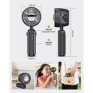 Mini Handheld Fan,New Semiconductor Refrigeration Hand Fan for Fast Cooling ,USB Rechargeable Fan Personal, Battery Operated 3 Speed Small Fan,Mini Size perfect for Kids,Home,Outdoor,Office,Travel