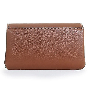 Tory Burch Womens Miller Leather Crossbody Shoulder Handbag Brown Small