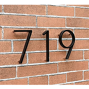 5" Stainless Steel Floating House Number, Metal Modern House Numbers, Garden Door Mailbox Decor Number with Nail Kit, Coated Black, 911 Visibility Signage (2)