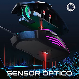 Slim Company Mouse Gamer USB Wired 7 Buttons 6400dpi Havit Ms1026 RGB