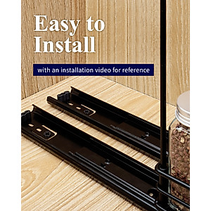 Kitsure Spice Rack Organizer for Cabinet - 2 Packs, Easy-to-Install Pull Out Spice Cabinet Organizers, 4.33''Wx10.23''Dx8.54''H Slide Out Spice Racks