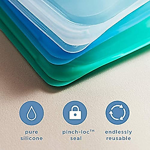 Stasher Reusable Silicone Storage Bag, Food Storage Container, Microwave and Dishwasher Safe, Leak-free, Sandwich, Amethyst