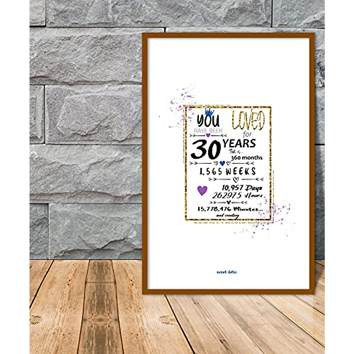 30th Birthday Party Guest Book Poster - Table Centerpiece Decoration Banner for Women or Men Turning 30 years old - Sweet Guest Book Alternative - 11x17 In Art Anniversary Keepsake Sign for Wishes