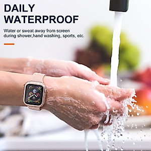 Charlam Compatible with Apple Watch Case 40mm iWatch SE Series 6 5 4 with Screen Protector, Full Protective Waterproof Bumper Cases Touch Sensitive Clear Film Screen Cover, Black/Clear/Rose Gold, 40mm