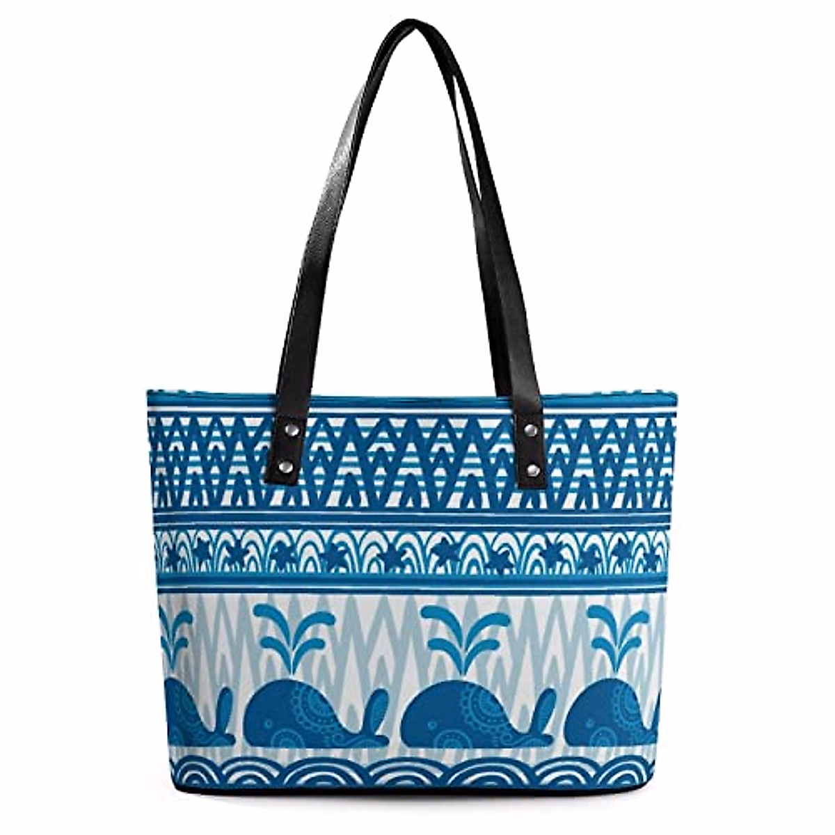 Womens Handbag Whales Leather Tote Bag Top Handle Satchel Bags For Lady