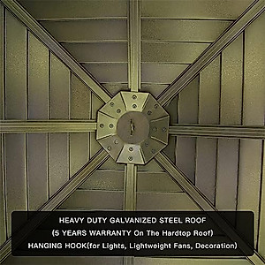 10'X10' Outdoor Hardtop Gazebo Permanent Canopy with Galvanized Steel Single Roof, Aluminum Frame,Curtains and Netting,Can Be Used for Sunshade and Rain Protection On The Garden Backyard Terrace