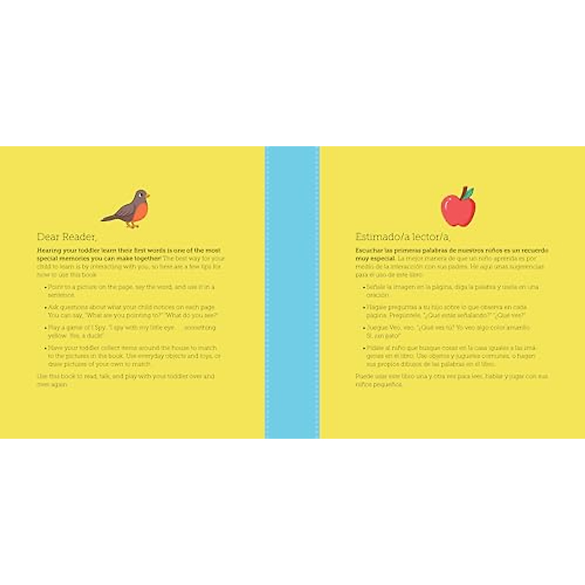 100 First Words for Toddlers: English-Spanish Bilingual: 100 primeras palabras para niños pequeños: Inglés - Español Bilingüe