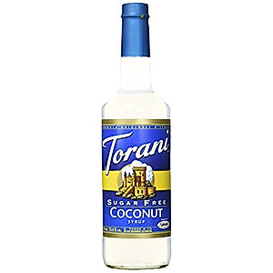 Torani Sugar Free Coffee Syrup, Coconut Flavored Syrup for Drinks, Zero Calorie, Pump Included, 25.4 Fl Oz