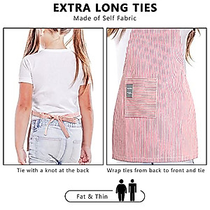 TeddSnow Kids Apron, Toddler Cotton Adjustable Bib Chef Apron with Pocket, For Children Age 2 to 5 years, Boys Girls