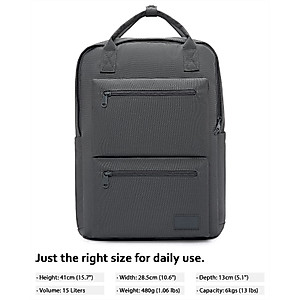 HotStyle DAYBREAK Casual Backpack, Stylish for School, Travel & College, Charcoal