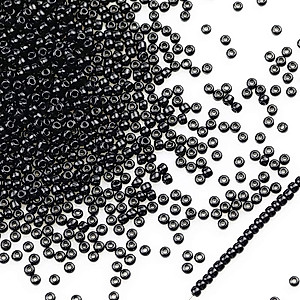 BALABEAD Opaque Black Color Loose Seed Beads About 4000pcs in Box 8/0 Glass Craft Seed Beads for Jewelry Making, Hole 0.7mm (Black)