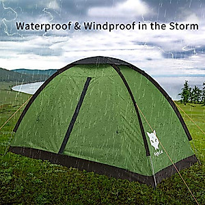 Night Cat Backpacking Tent for 1 2 People Camping Tent for Adults Scouts Kids Waterproof Roomy Lightweight Compact with Carrying Bag