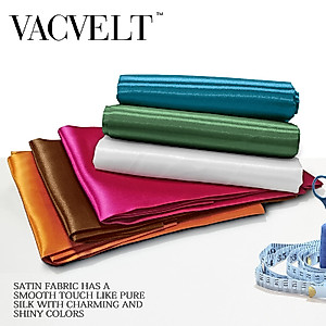 VACVELT Satin Fabric by The Yard, 60 Inch Wide Navy Blue Satin Fabric Shiny & Soft Cloth Fabric, Silky Satin Fabric for Bridal Dress, Wedding Decorations, Crafts, Sewing, Draping (2 Yards)