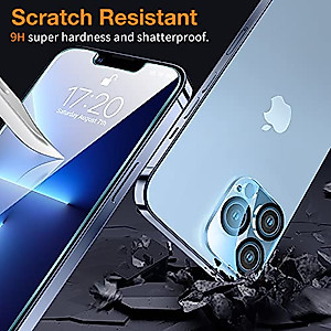 EGV [3+2 Pack] Screen Protector for iPhone 13 Pro 6.1 Inch with Camera Lens Protector, Tempered Glass With Alignment Kit, 9H Hardness, Case Friendly