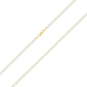 Nuragold 10k Yellow Gold 2.5mm Solid Mariner Anchor Link Chain Diamond Cut Two Tone Pave Pendant Necklace, Womens Mens Jewelry 16" 18" 20" 22" 24" 26"
