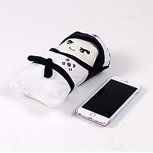 TAE-S] Taekwondo Inspired Super Cozy Fleece That Can Transform Into a Doll - Thoughtful Gift Idea for Martial Arts and Taekwondo Students and Teachers (White Uniform Boy)