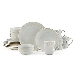 Pfaltzgraff Vera 16 Piece Dinnerware Set, Service for 4, Cream