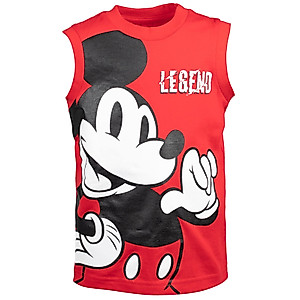 Disney Mickey Mouse Little Boys 3 Piece Set: T-Shirt Tank Top French Terry Shorts 7-8