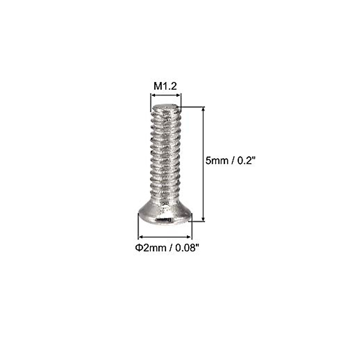 uxcell M1.2 x 5mm Phillips Screw Fastener Silver Tone for Laptop PC TV Fan Audio Switch 150pcs