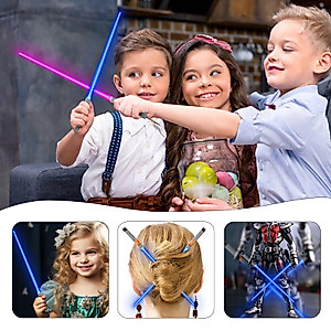 Vigrass Lightsaber Chopsticks Light Up, Mini Lightsaber, LED Glowing Light Saber Chop Sticks, Cool Chopsticks, Light Saber Chopsticks, 4 Pairs - Blue, Red, Green, Purple