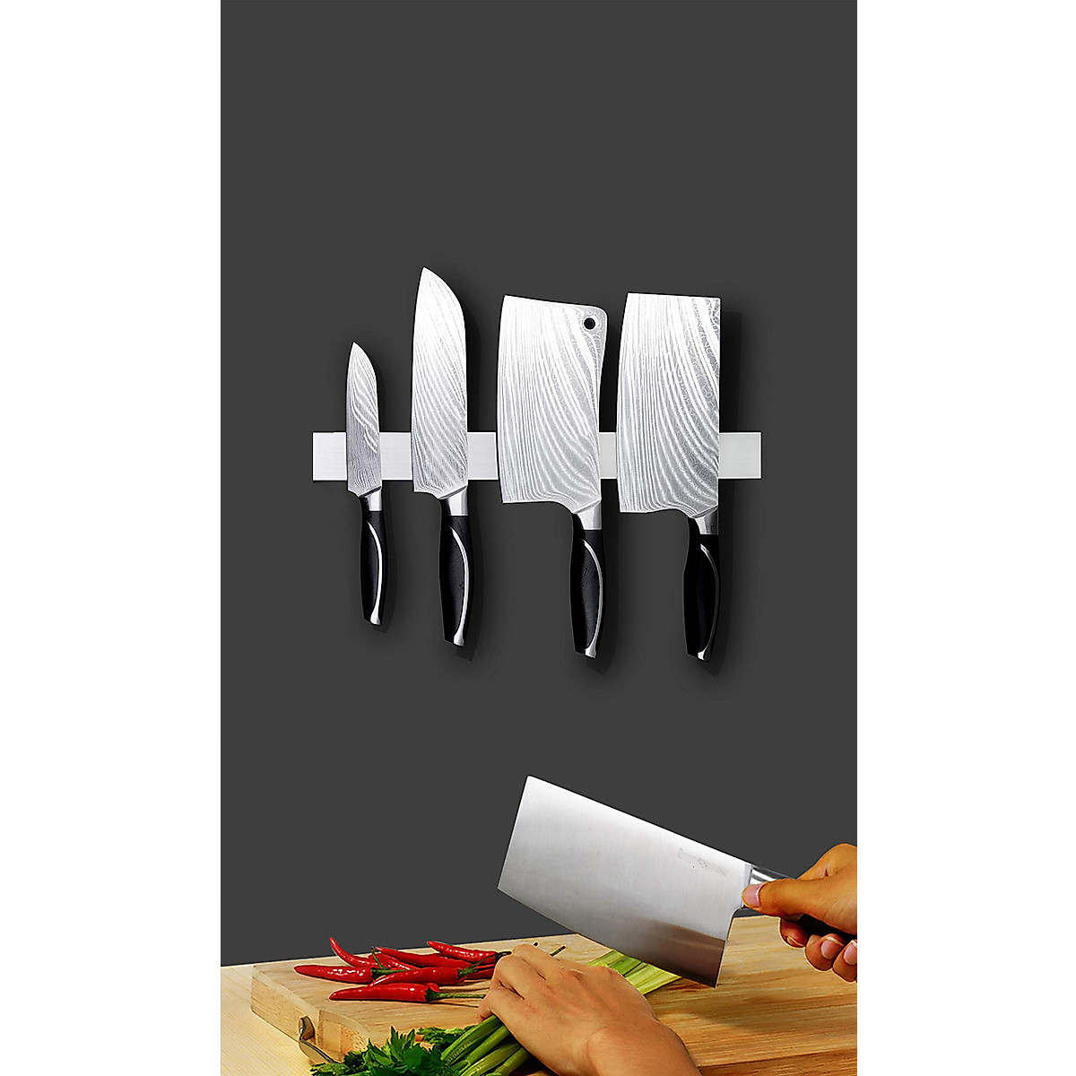 mofa 12 Inch Stainless Steel Magnetic Knife Bar with Multipurpose Use as Knife Holder, Knife Rack, Knife Strip, Kitchen Utensil Holder, Tool Holder, Art Supply Organizer, Home Organizer